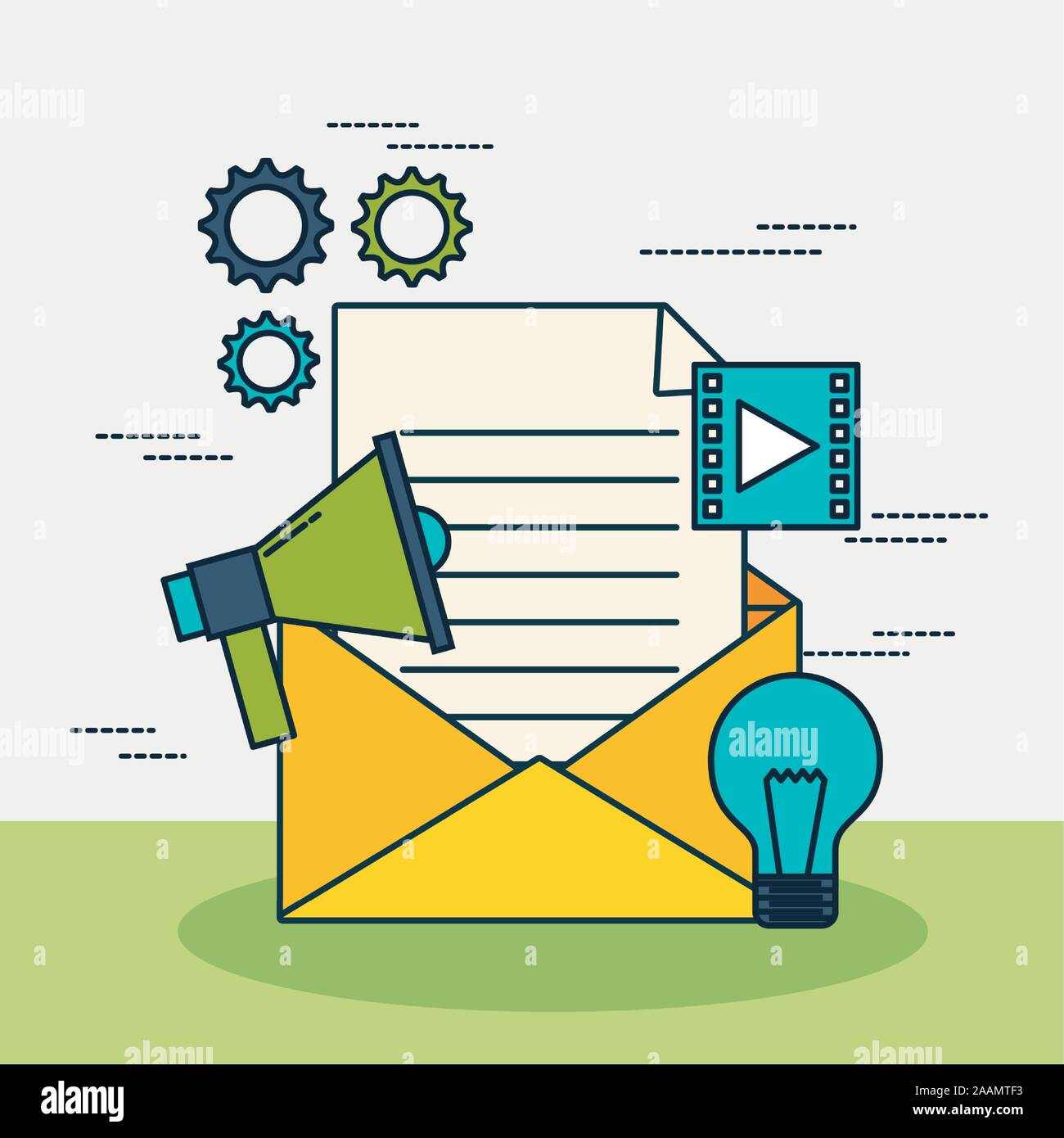digital marketing technology with envelope Stock Vector Image & Art - Alamy