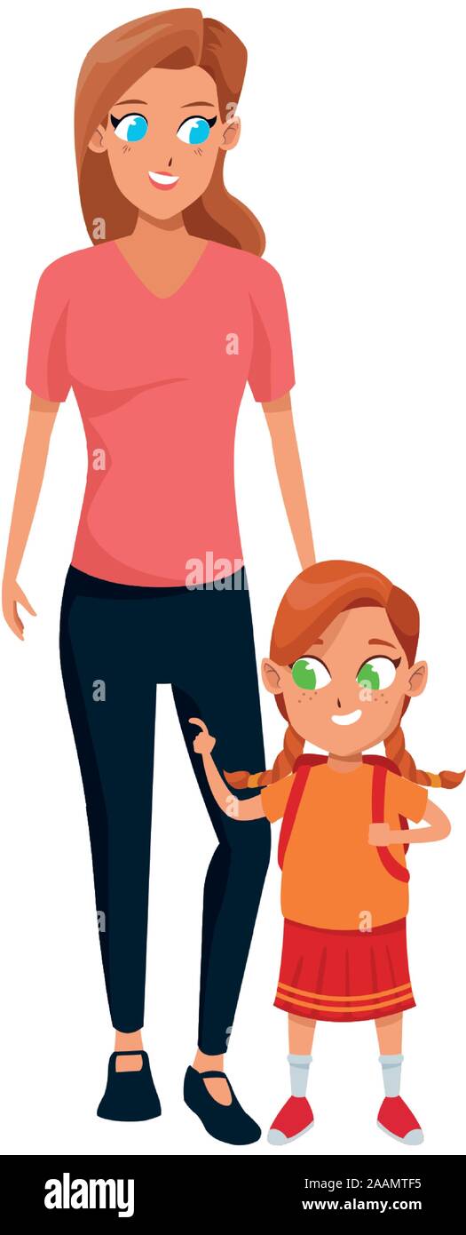 woman with her daughter icon Stock Vector Image & Art - Alamy