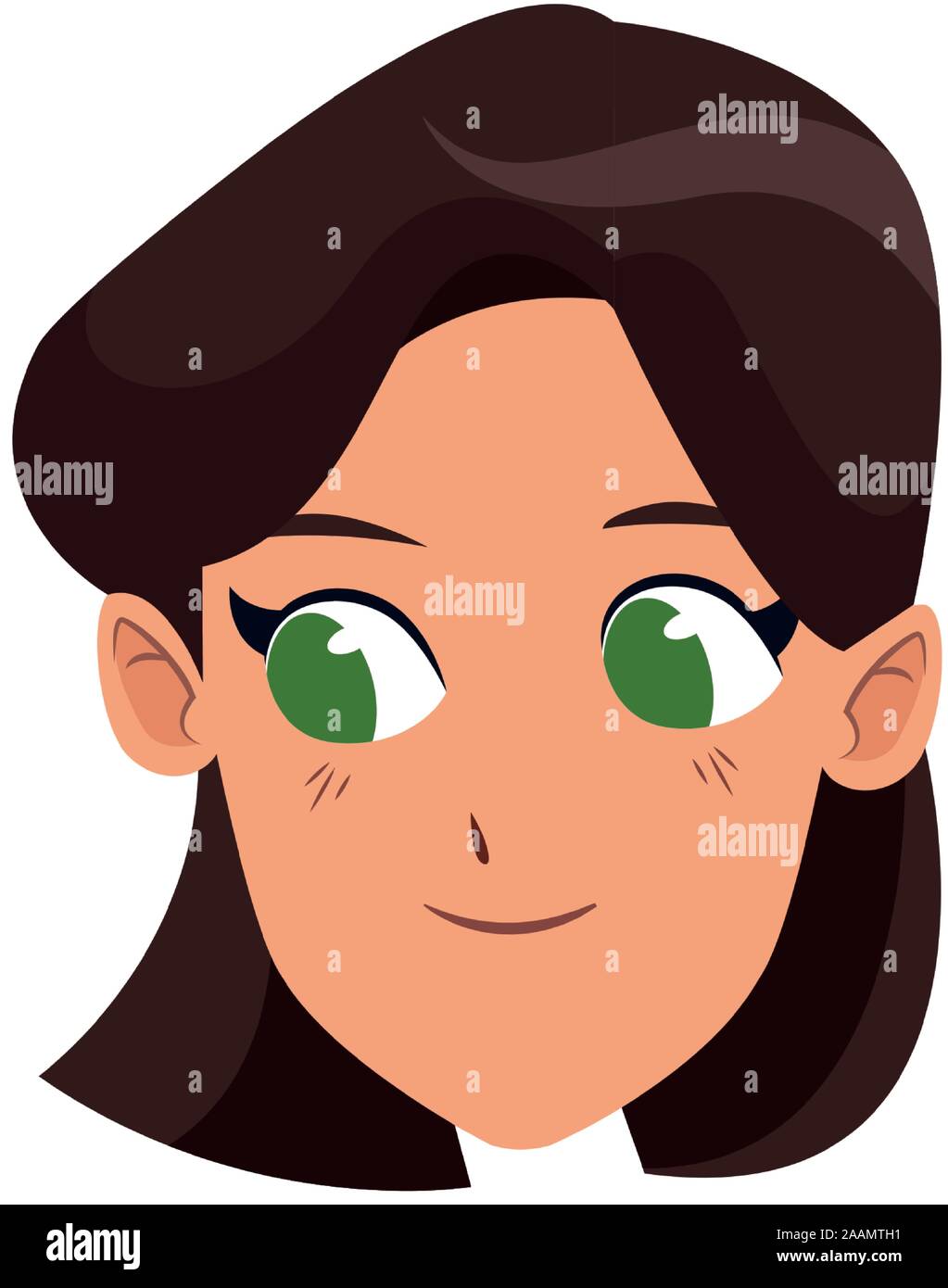cartoon woman head icon, flat design Stock Vector Image & Art - Alamy