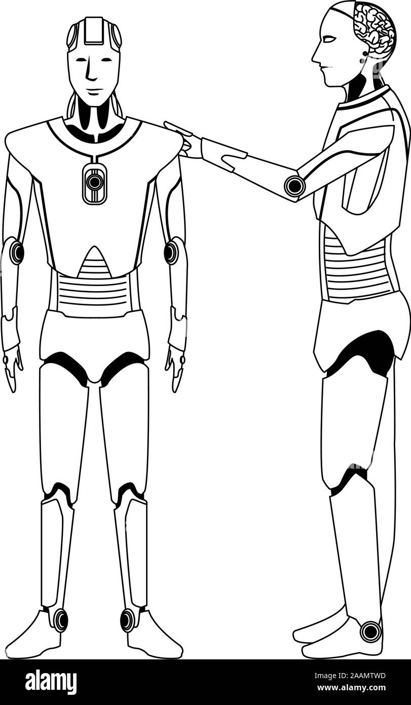 humanoid robots icon, artificial intelligence design Stock Vector Image ...