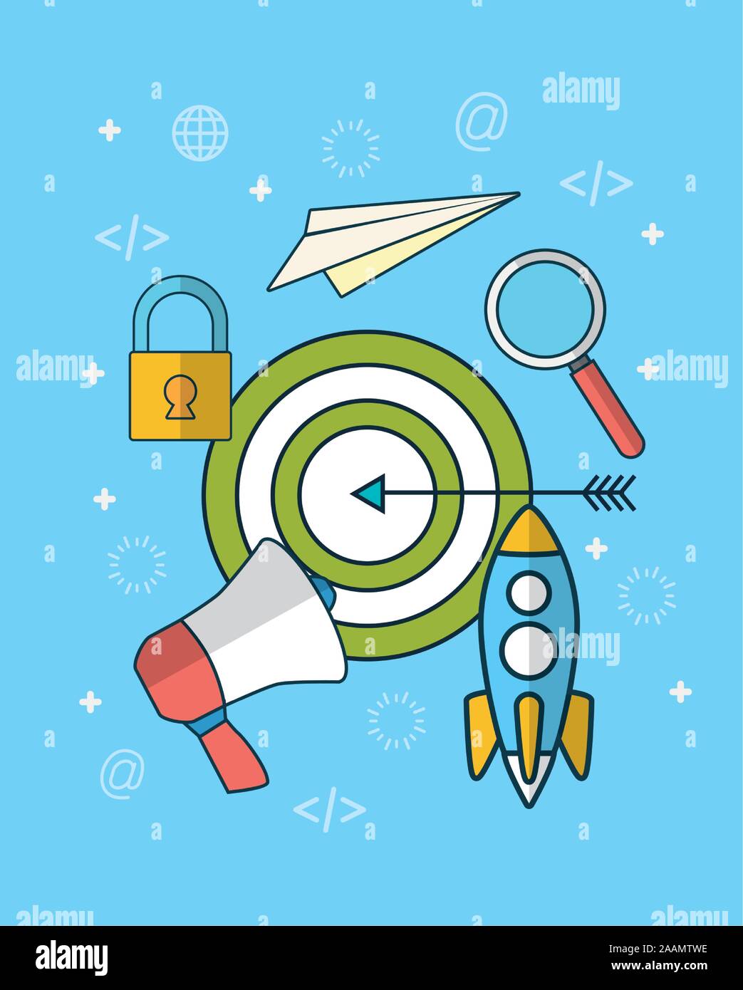 digital marketing technology with target Stock Vector Image & Art - Alamy