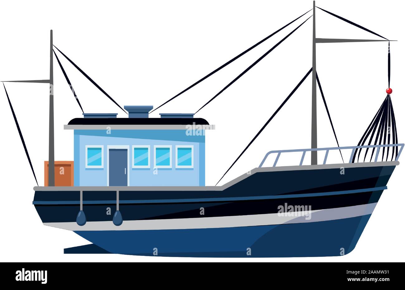 fishing boat icon image, flat design Stock Vector Image & Art - Alamy