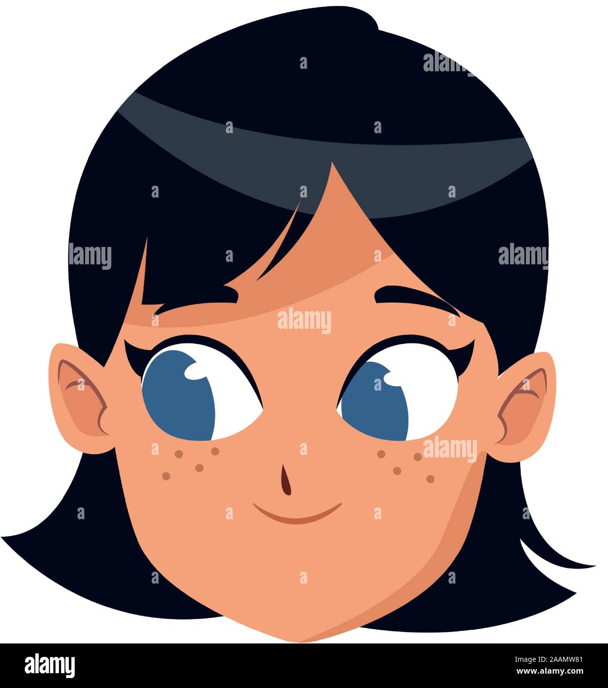 cute woman face icon, flat design Stock Vector Image & Art - Alamy
