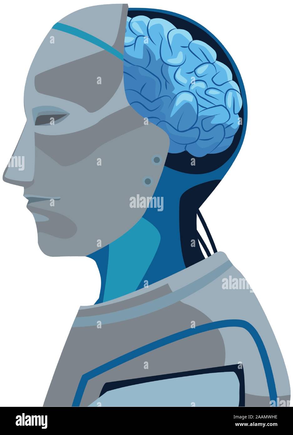 humanoid robot icon, flat design Stock Vector Image & Art - Alamy