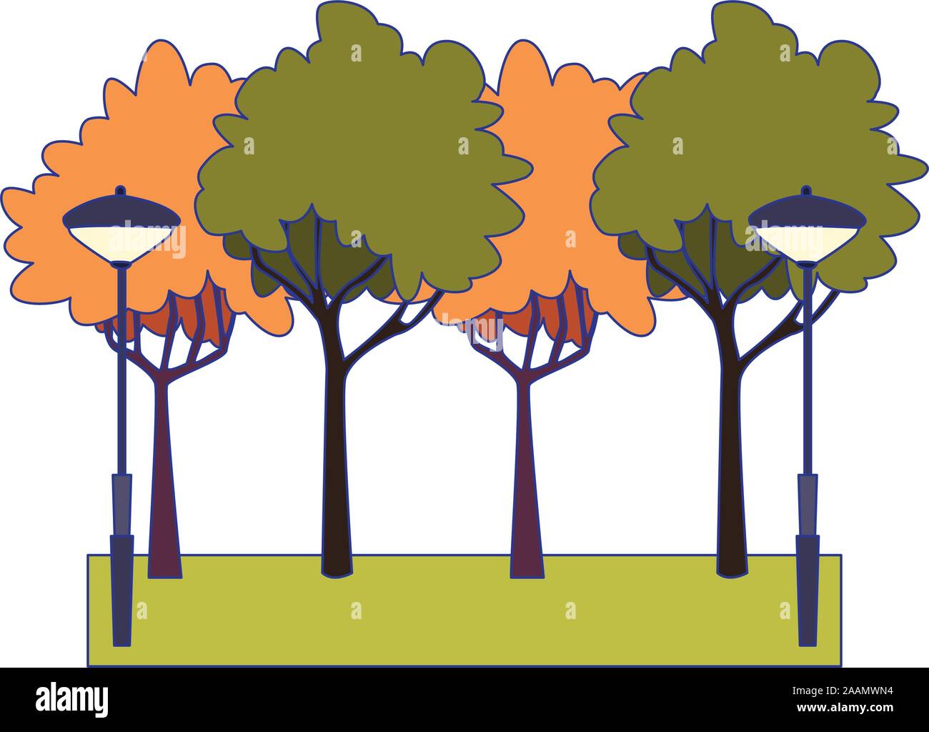 Lamps street tree Stock Vector Images - Alamy