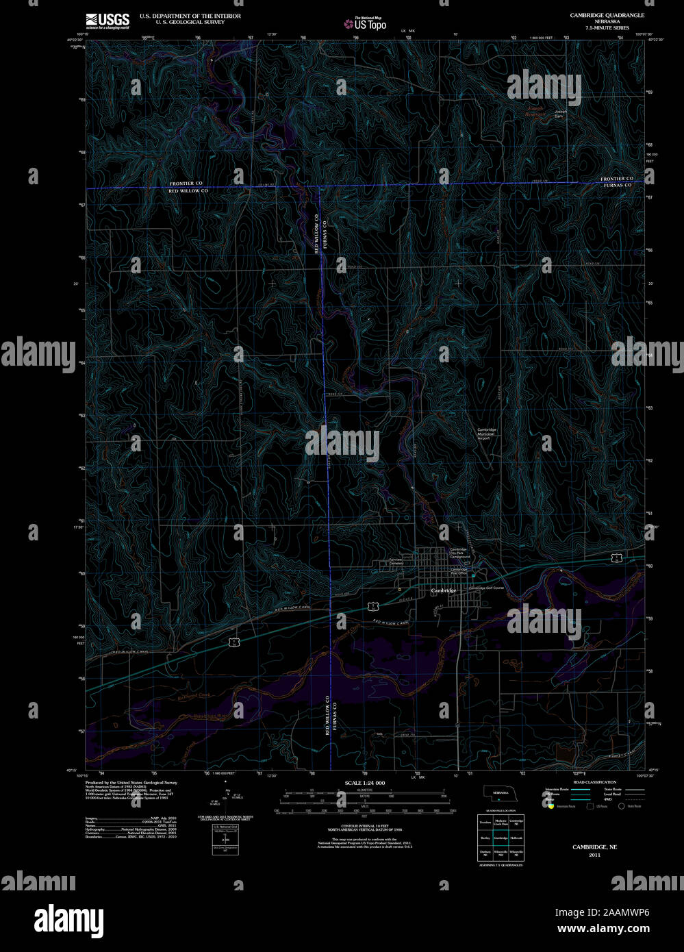 Map of cambridge nebraska hi-res stock photography and images - Alamy