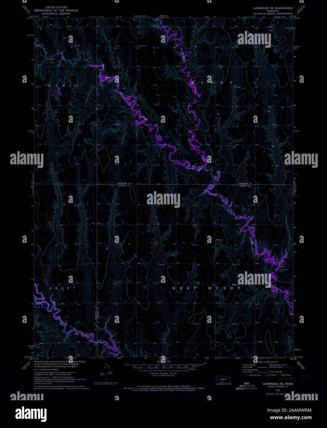 Map of cambridge nebraska hi-res stock photography and images - Alamy