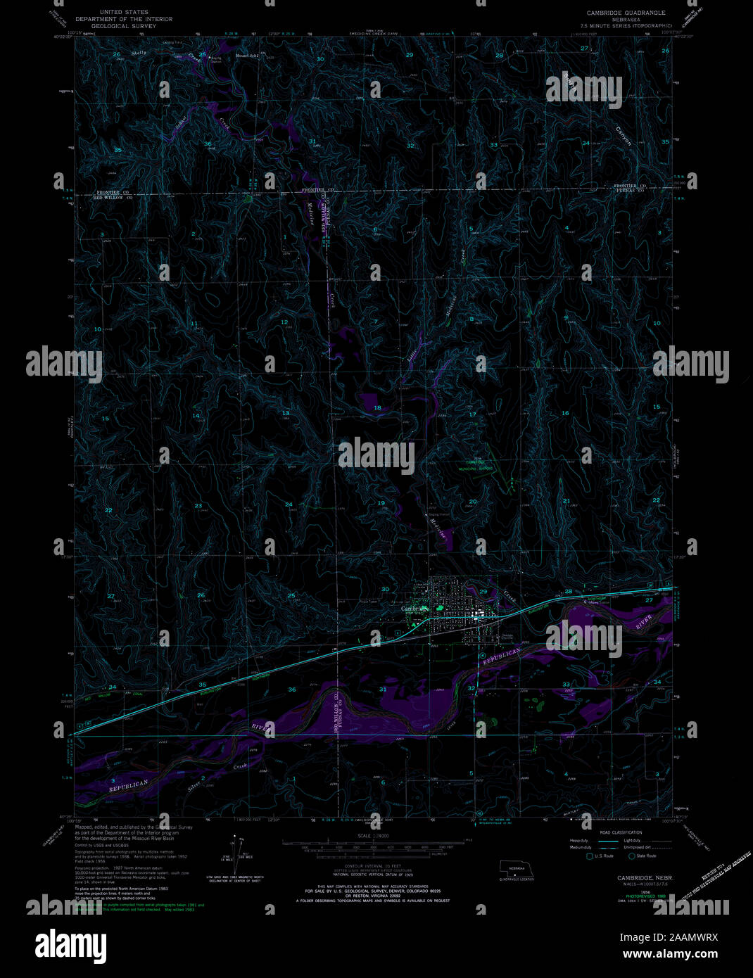Map of cambridge nebraska hi-res stock photography and images - Alamy