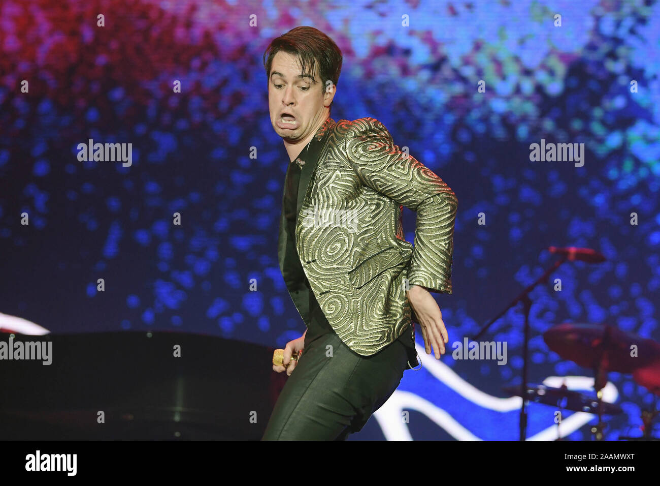 Rio de Janeiro, Brazil, October 3, 2019. Lead singer Brendon Urie of ...