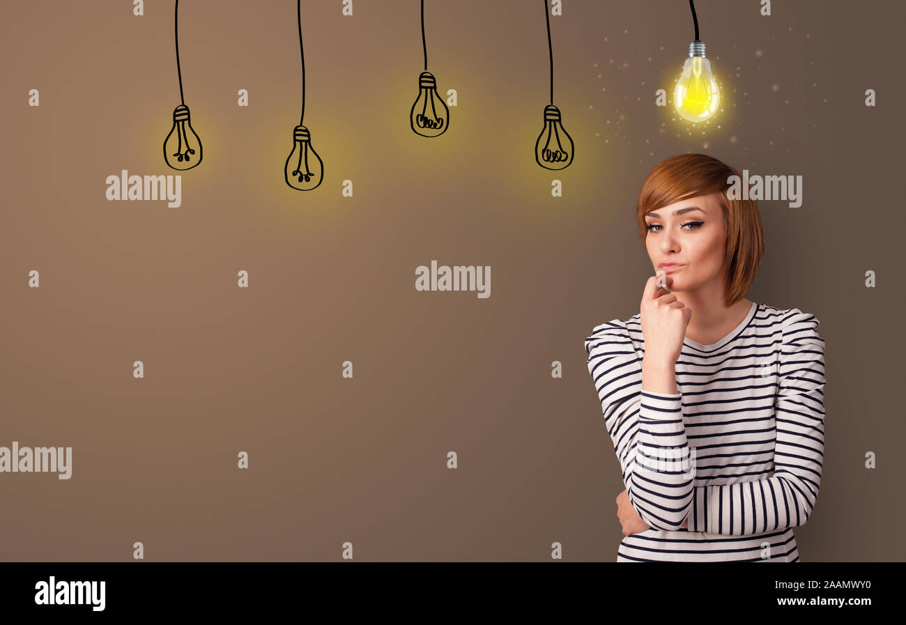 Business person looking for new idea with grey copy space Stock Photo ...