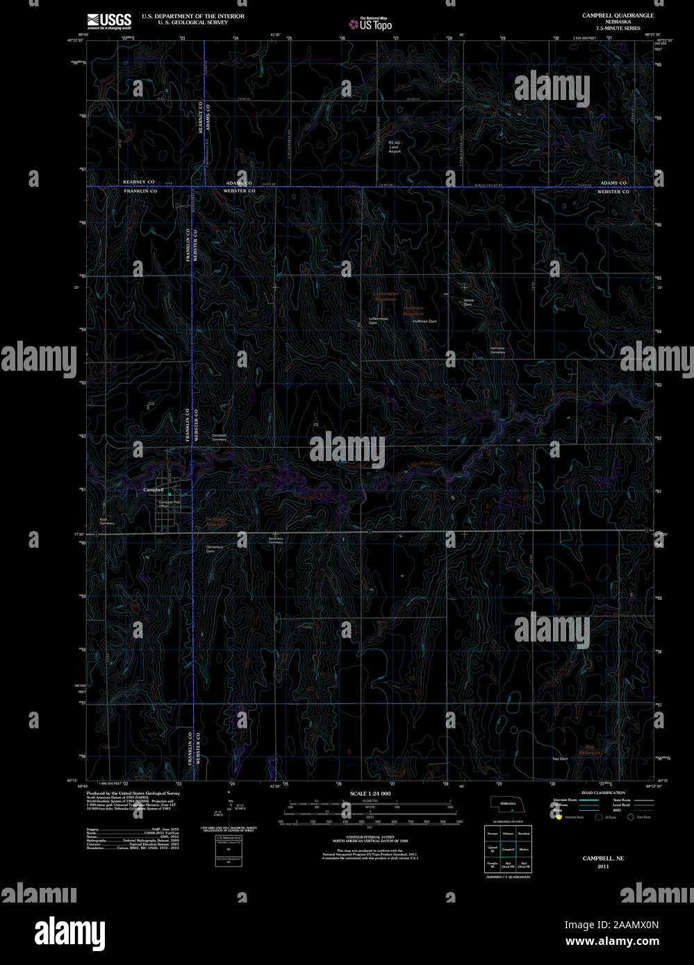 Campbell nebraska map hi-res stock photography and images - Alamy