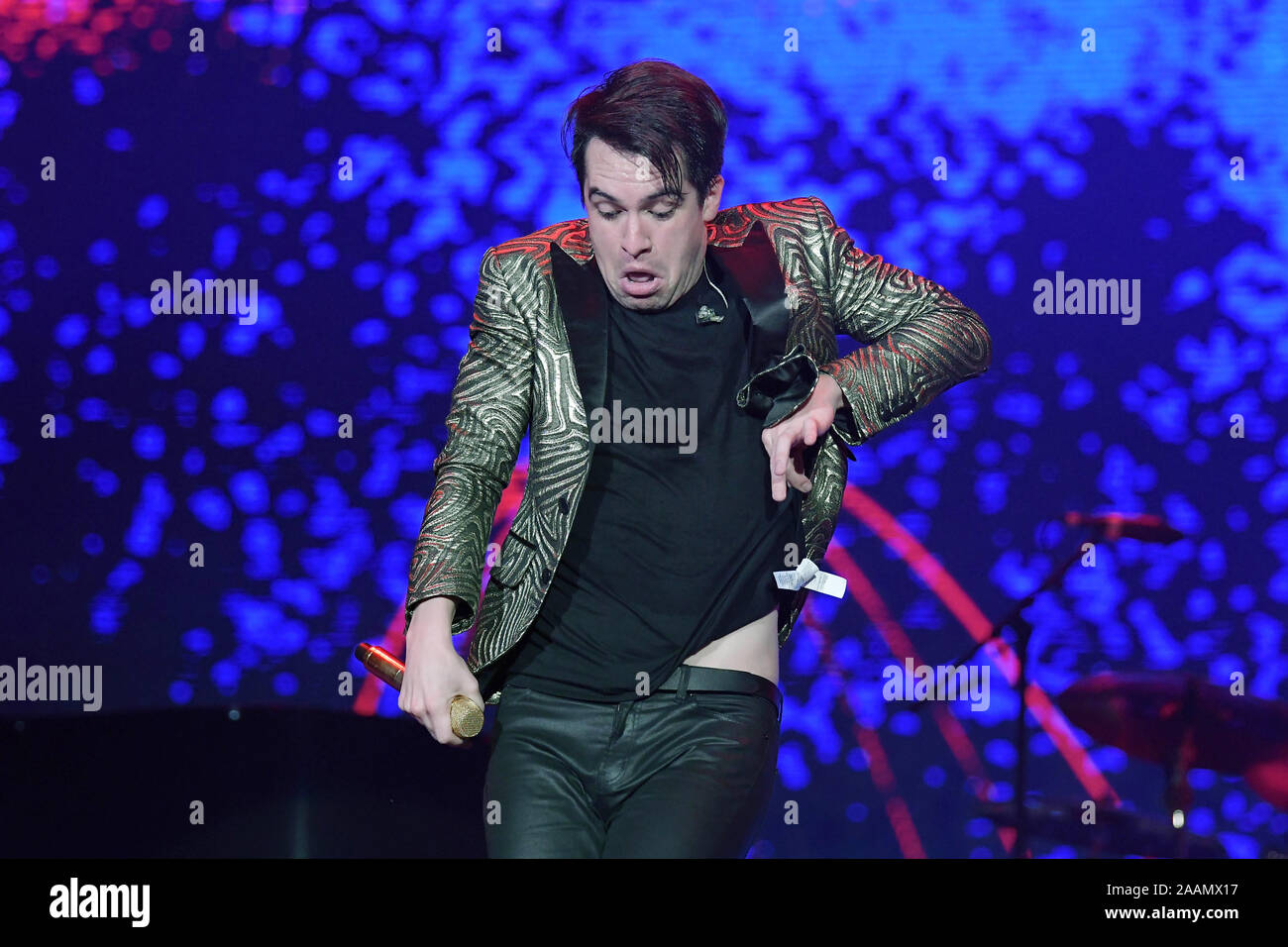 Rio de Janeiro, Brazil, October 3, 2019. Lead singer Brendon Urie of ...