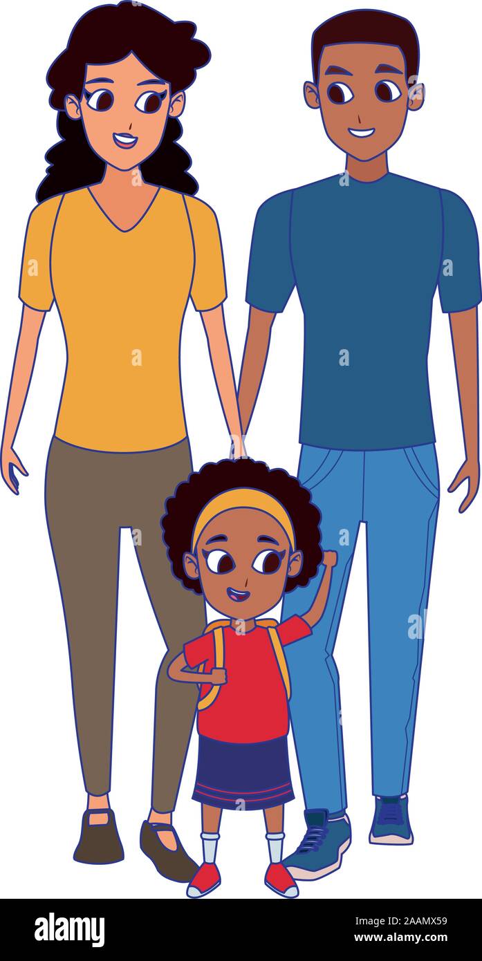 Small Family Happy Family Cartoon Happy Family Stock Vector. Image Of