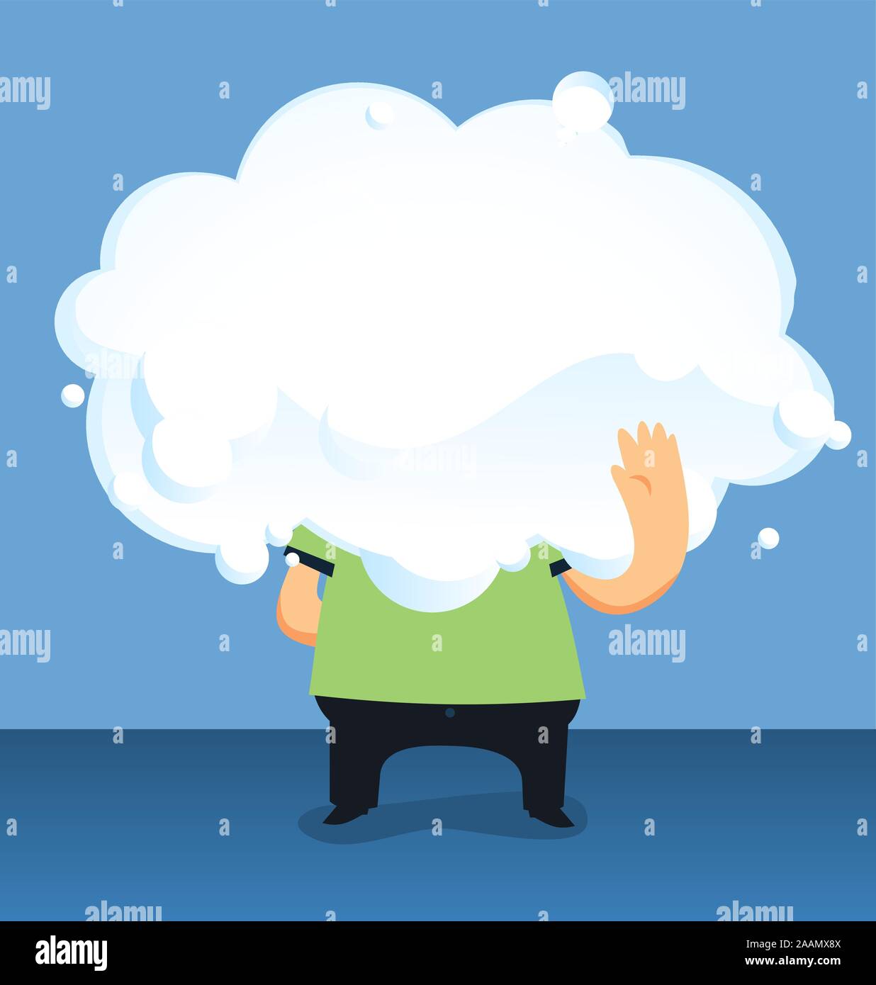 Cloud headed Man holding a big cloud vector illustration, with man ...