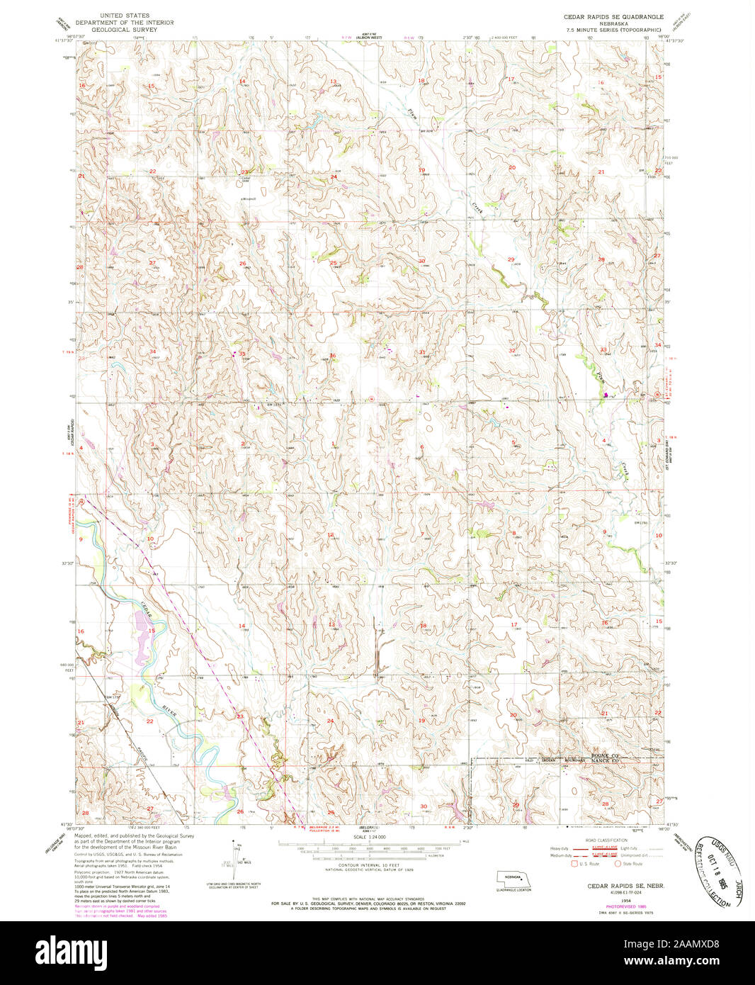 Cedar nebraska map hi-res stock photography and images - Alamy