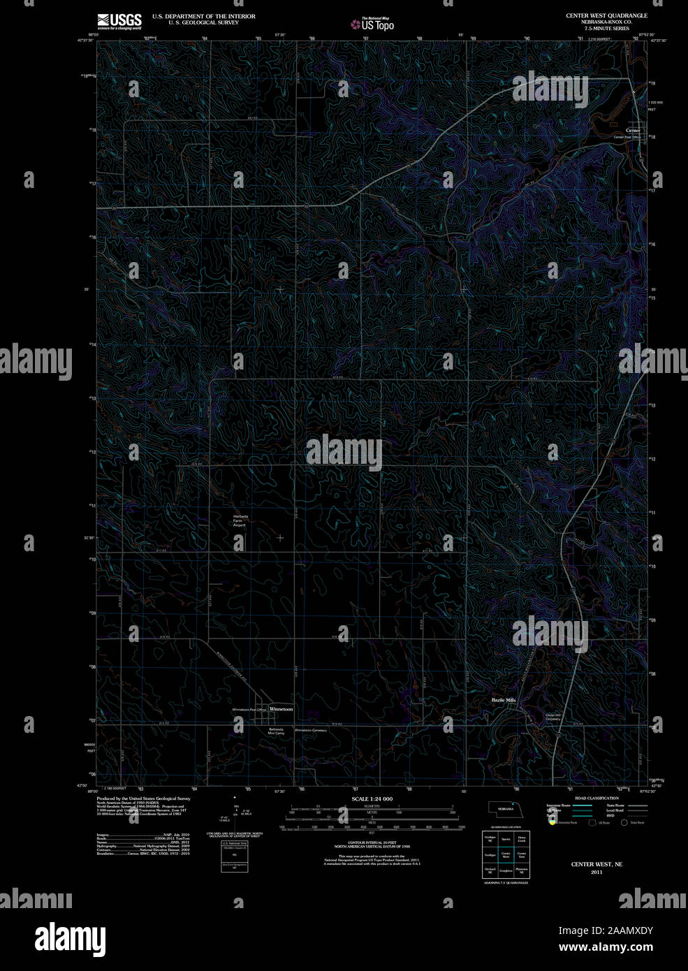 Center nebraska map hi-res stock photography and images - Alamy