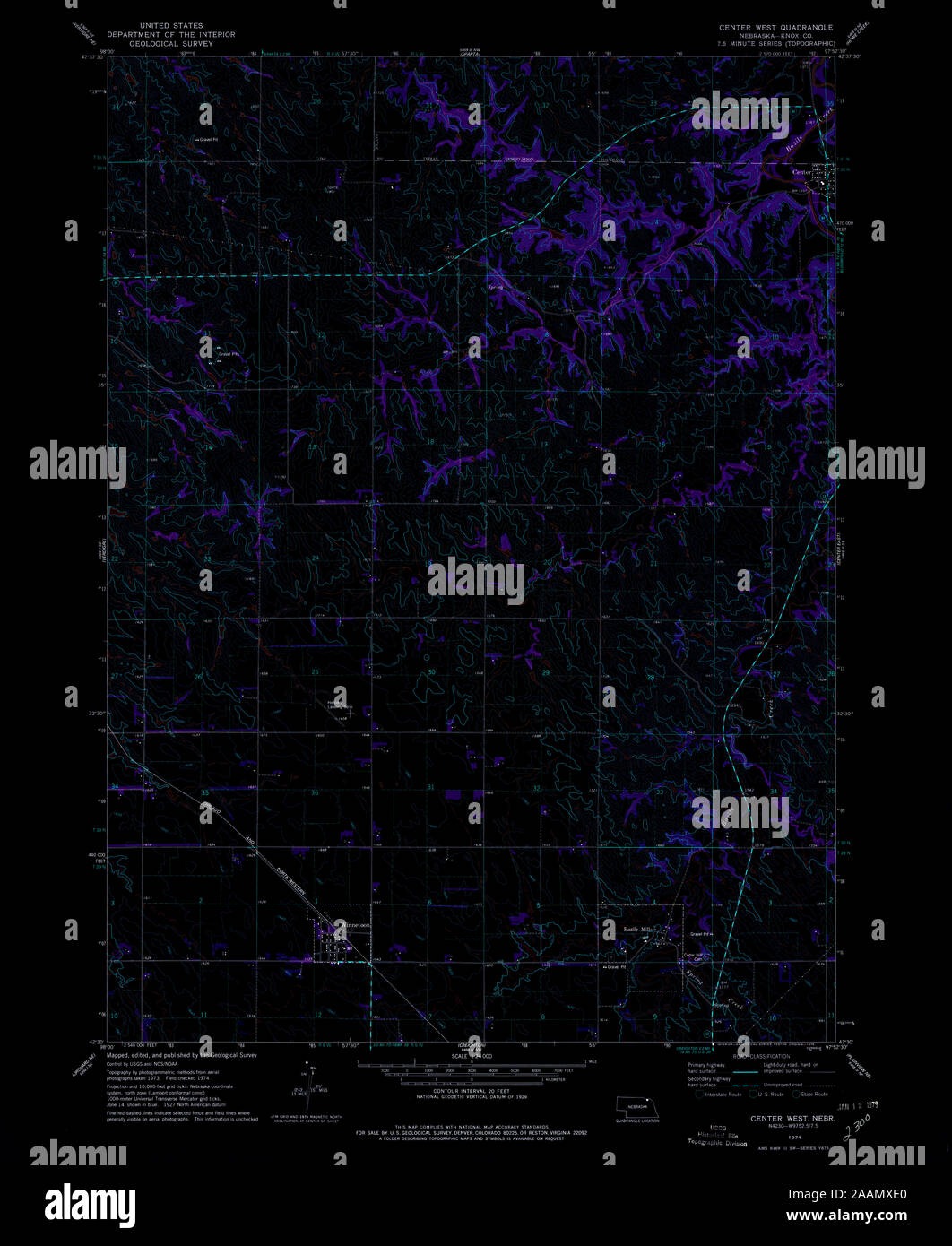 Center nebraska map hi-res stock photography and images - Alamy