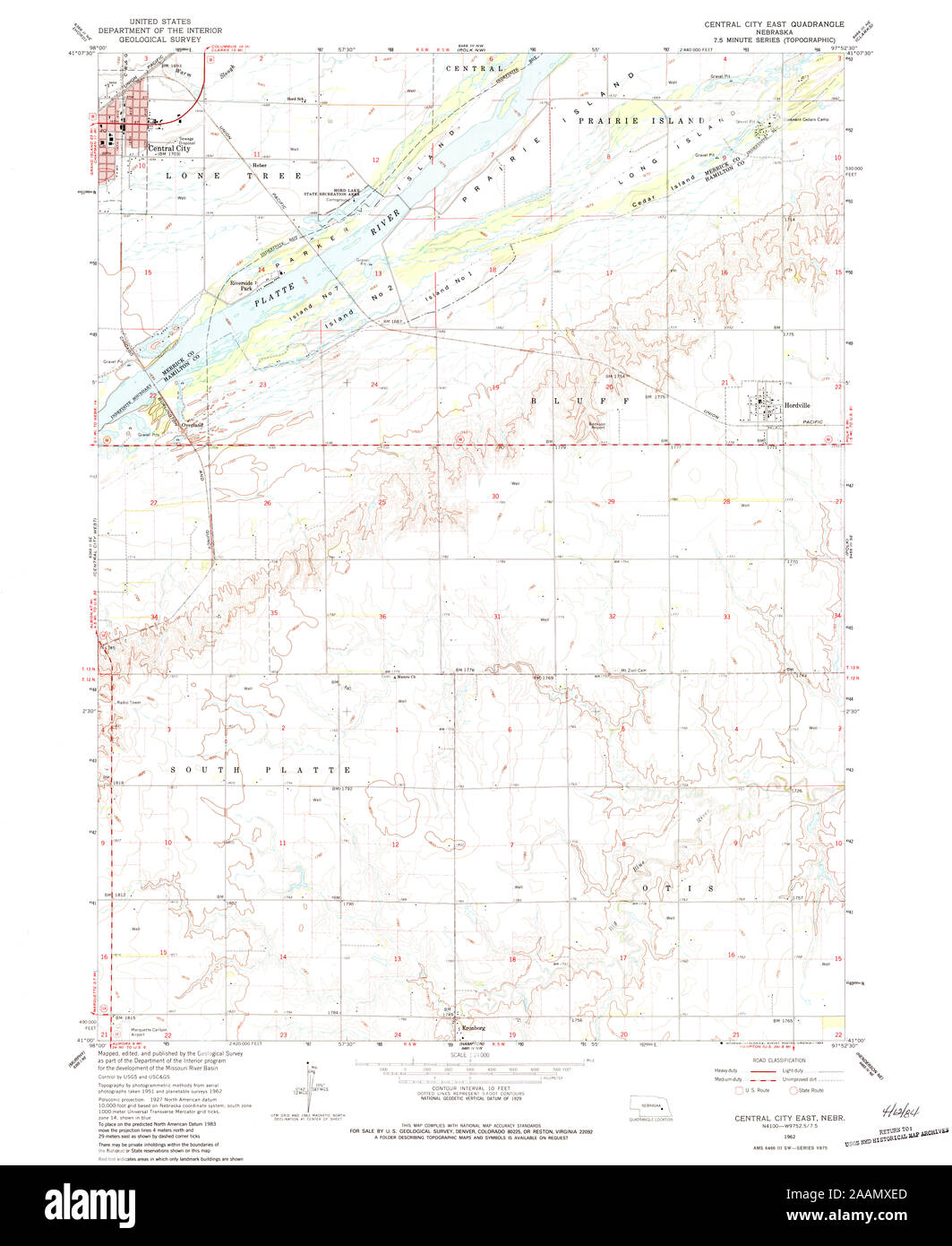 Central City Nebraska Map High Resolution Stock Photography and Images ...