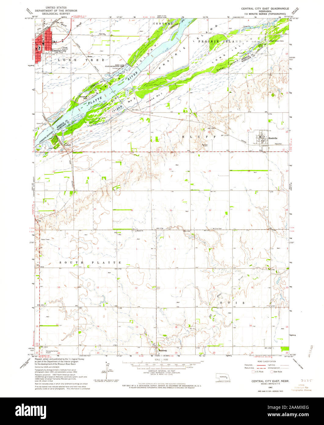 Map of central city nebraska hi-res stock photography and images - Alamy