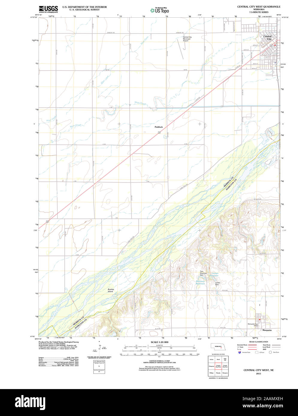 Central City Nebraska Map High Resolution Stock Photography and Images ...