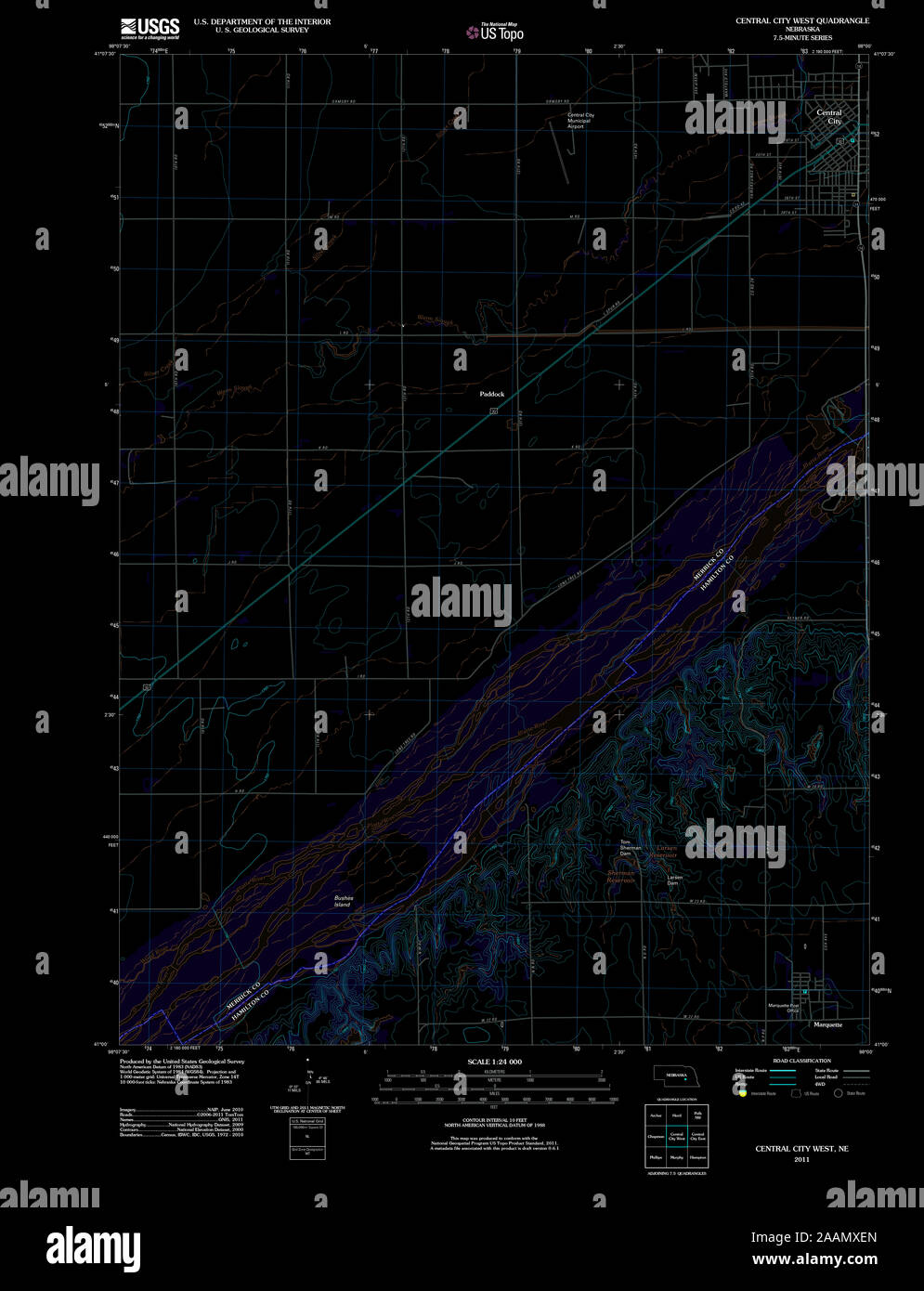 Central City Nebraska Map High Resolution Stock Photography and Images ...