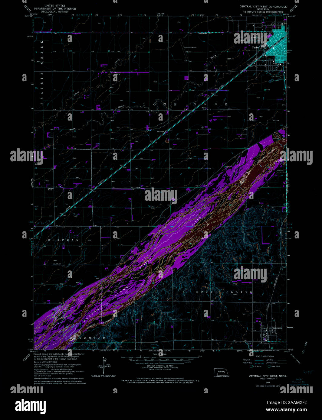 Central City Nebraska Map High Resolution Stock Photography and Images ...