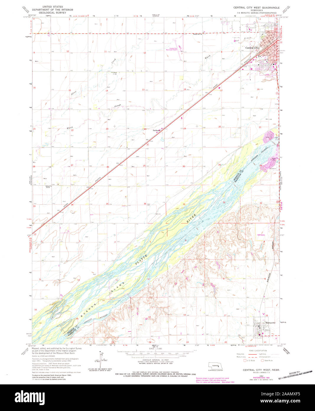 Map of central city nebraska hi-res stock photography and images - Alamy
