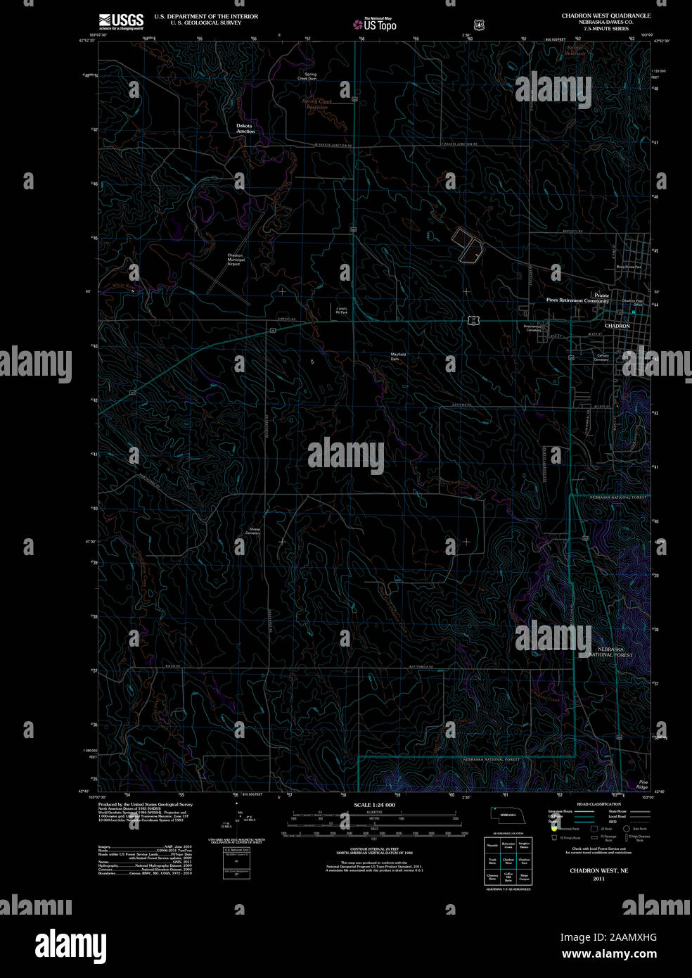 Map of chadron hi-res stock photography and images - Alamy