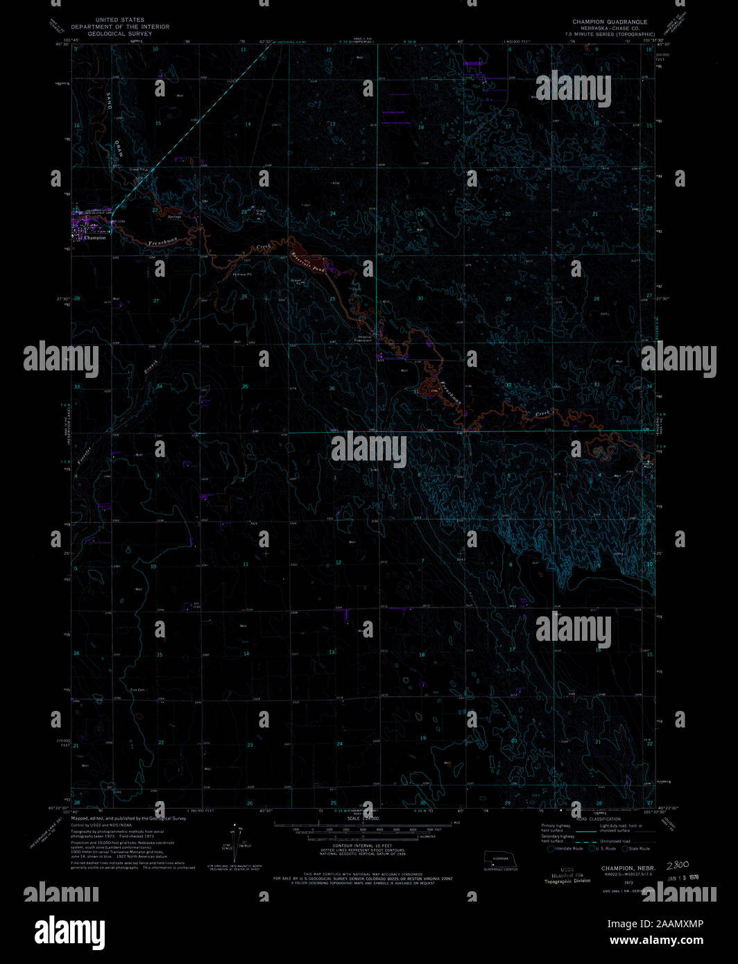 Champion nebraska map hi-res stock photography and images - Alamy