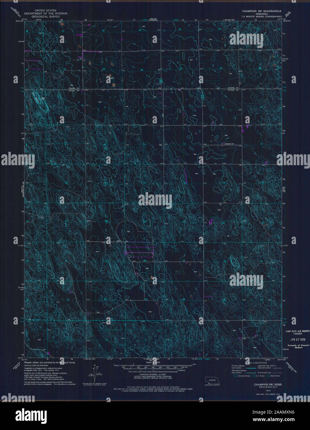 Champion nebraska map hi-res stock photography and images - Alamy