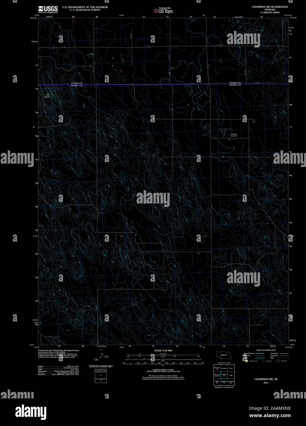 Map of champion nebraska hi-res stock photography and images - Alamy