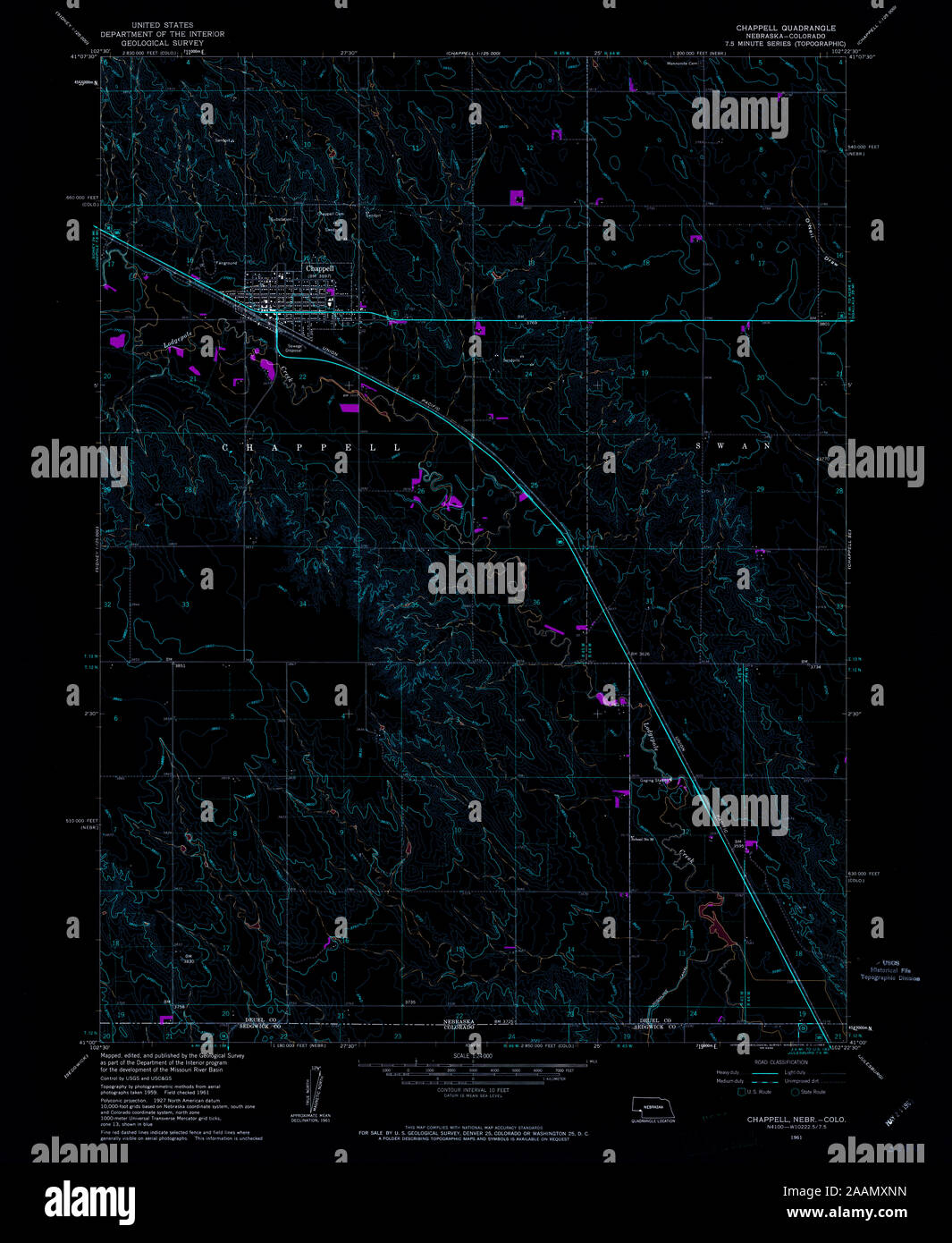 Chappell nebraska map hi-res stock photography and images - Alamy
