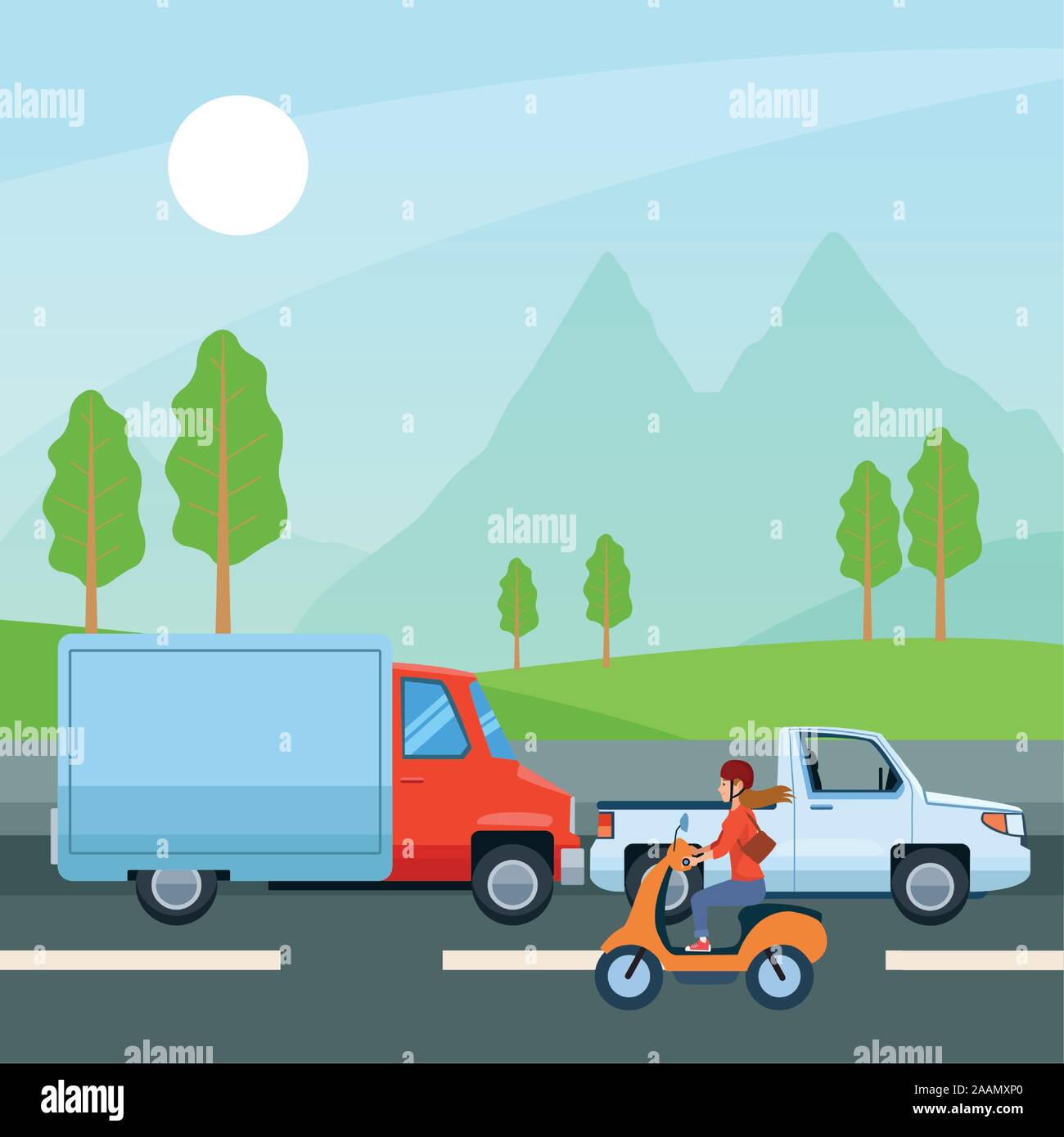 People driving cars and motorcycle vector design Stock Vector Image ...