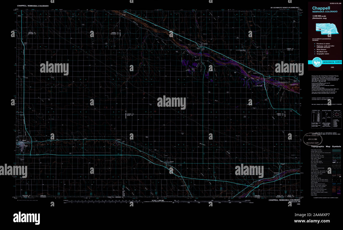 Chappell nebraska map hi-res stock photography and images - Alamy