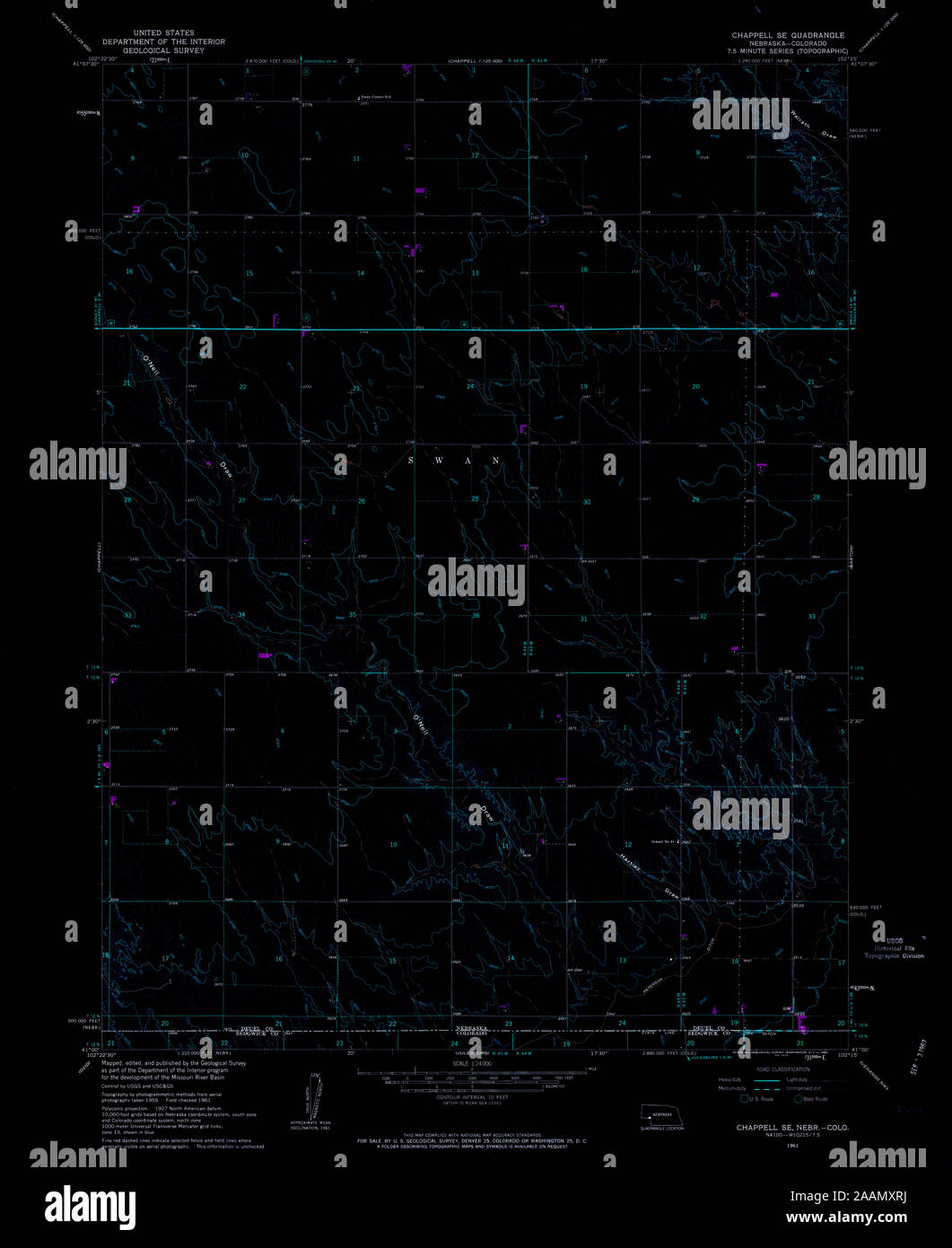 Chappell nebraska map hi-res stock photography and images - Alamy