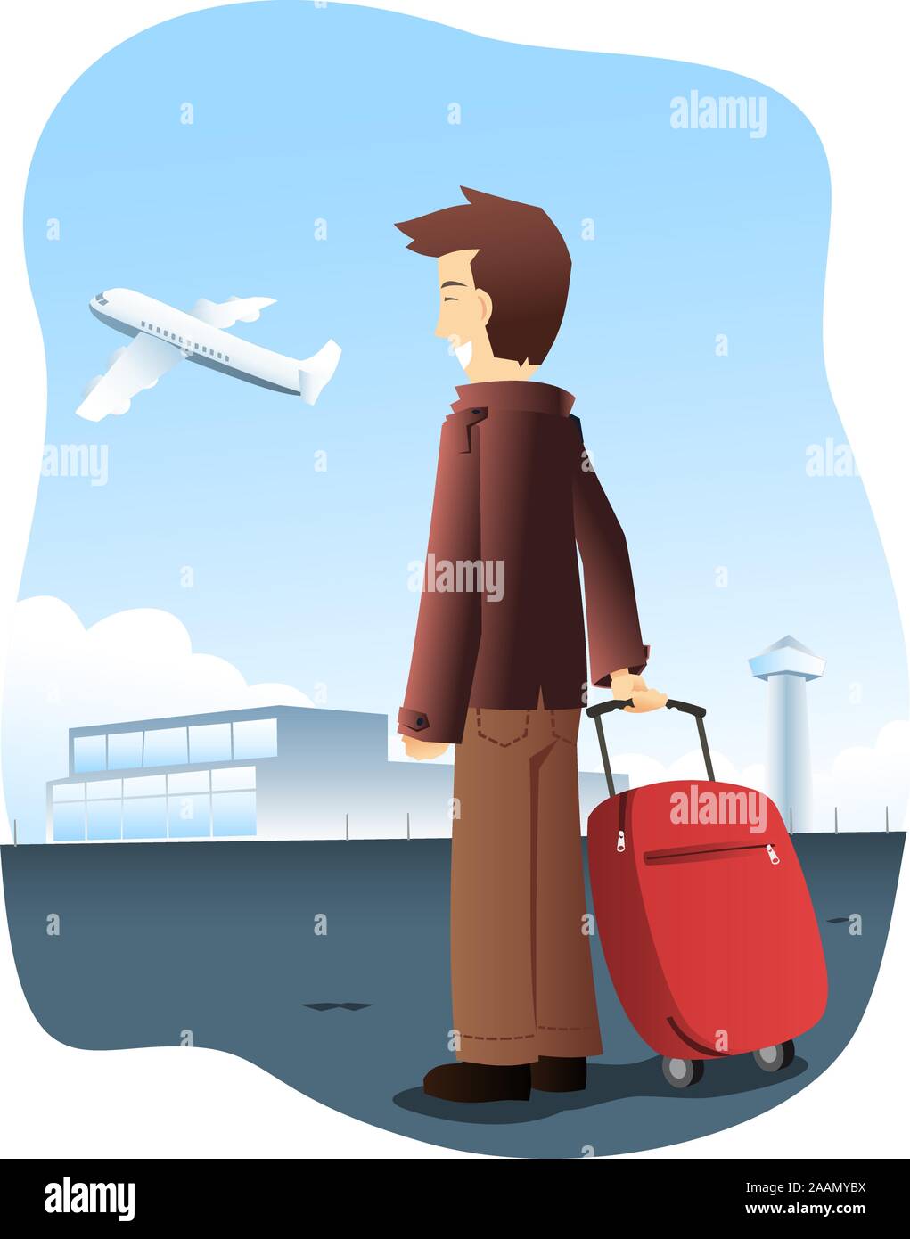 An airplane leaving urban skyline hi-res stock photography and images ...