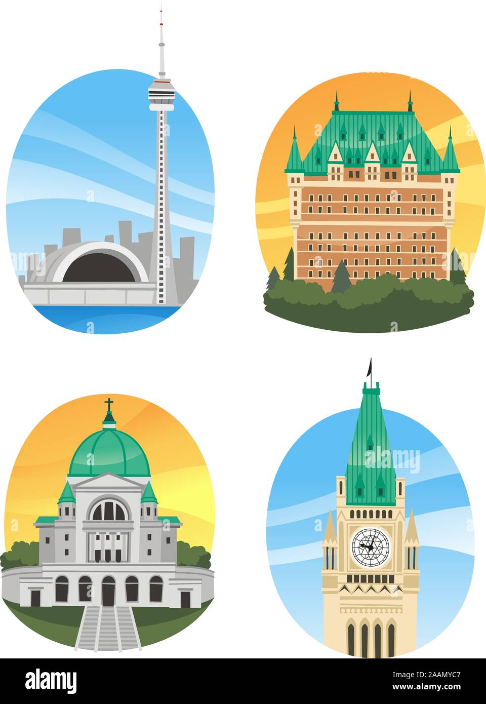Canada landmark buildings cartoons Stock Vector Image & Art - Alamy