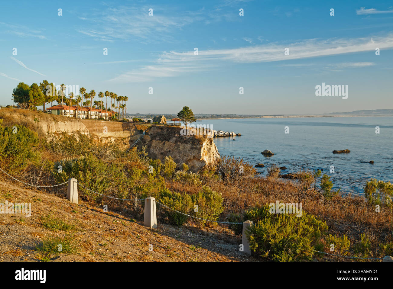 Pismo Beach Cliffs and Shore Cliffs Hotel at sunset, California ...