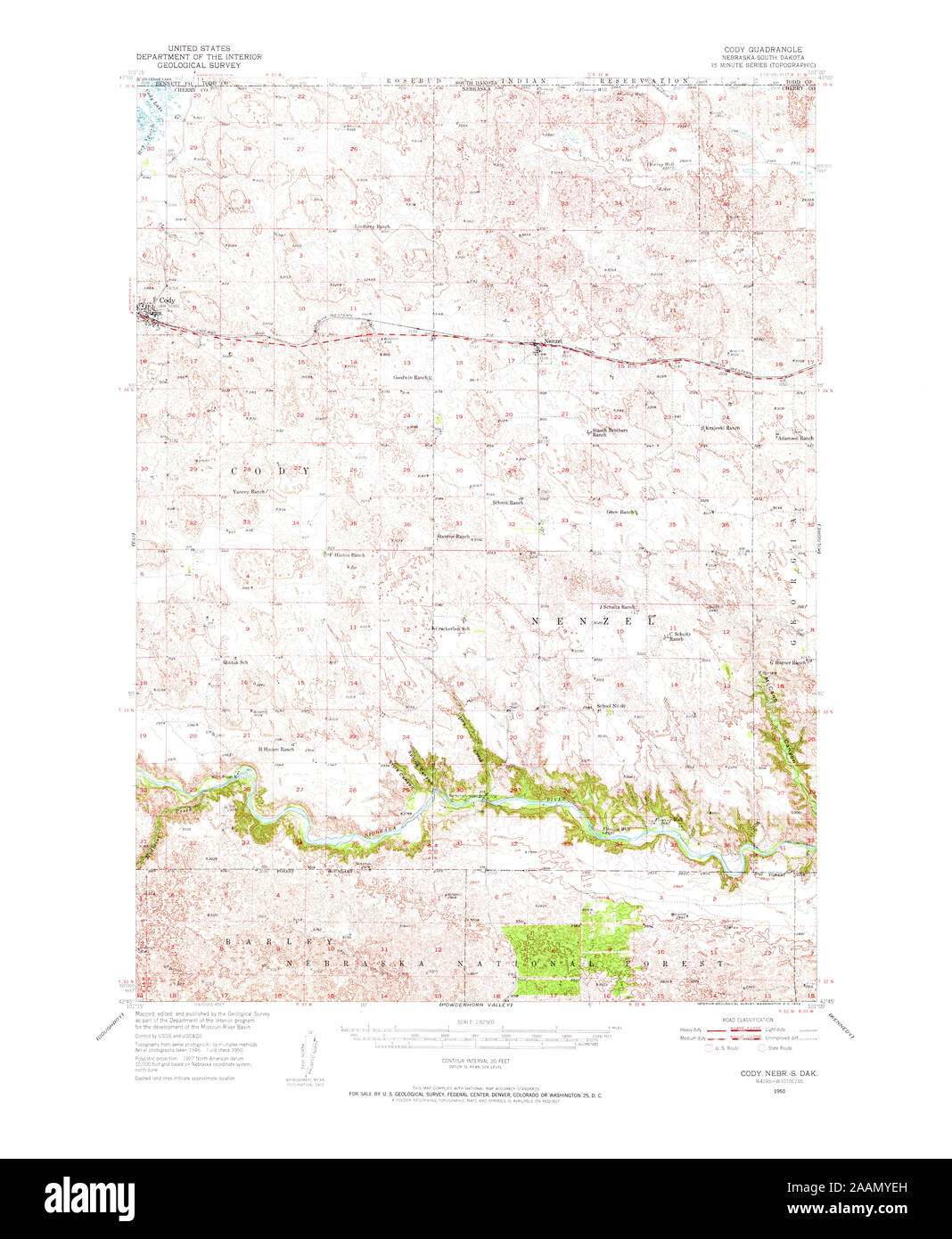 Cody nebraska map hi-res stock photography and images - Alamy