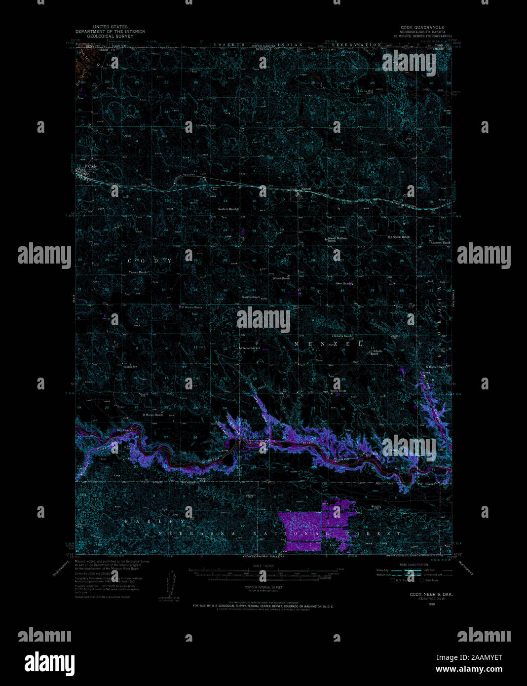 Map of cody nebraska hi-res stock photography and images - Alamy