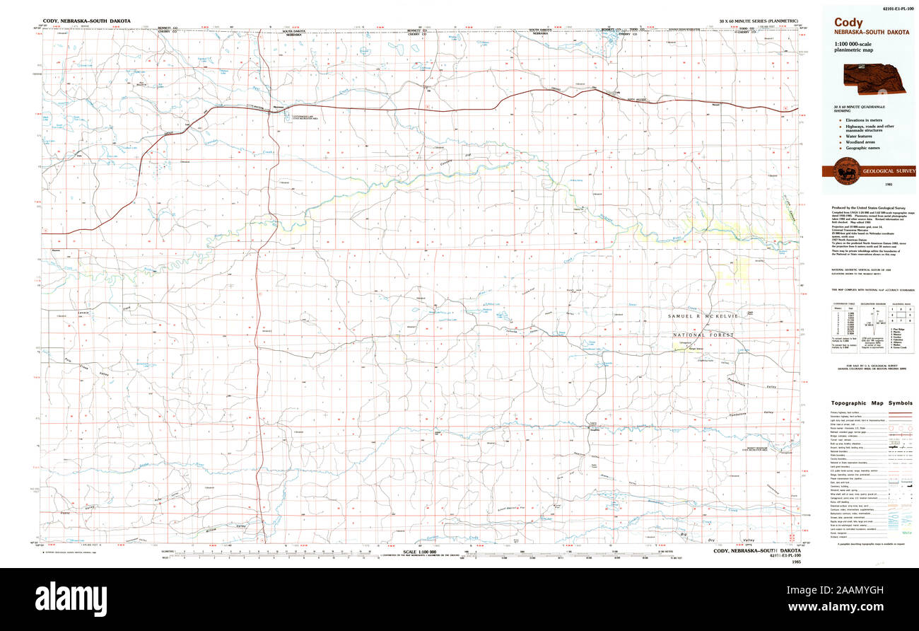 Map of cody nebraska hi-res stock photography and images - Alamy