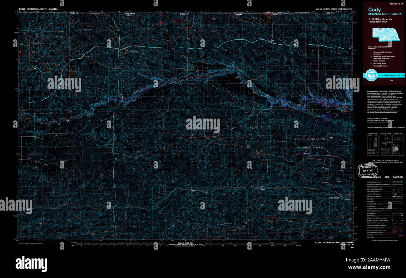 Map of cody nebraska hi-res stock photography and images - Alamy