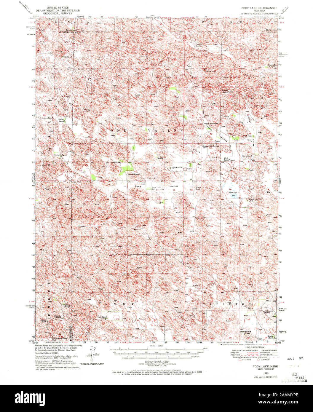Map of cody nebraska hi-res stock photography and images - Alamy