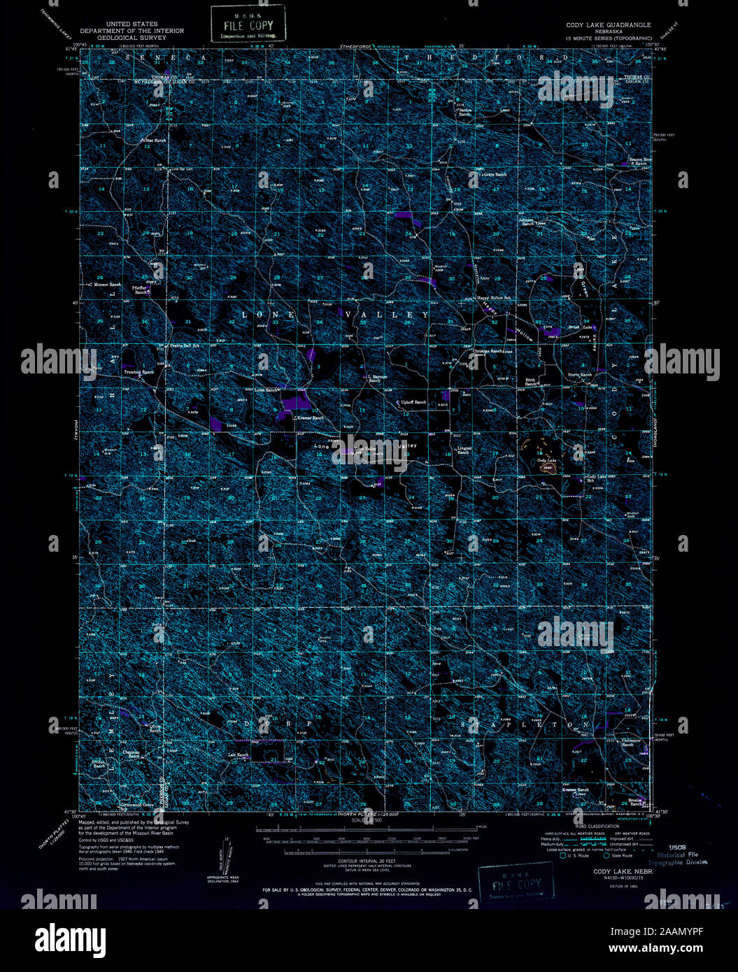 Map of cody nebraska hi-res stock photography and images - Alamy