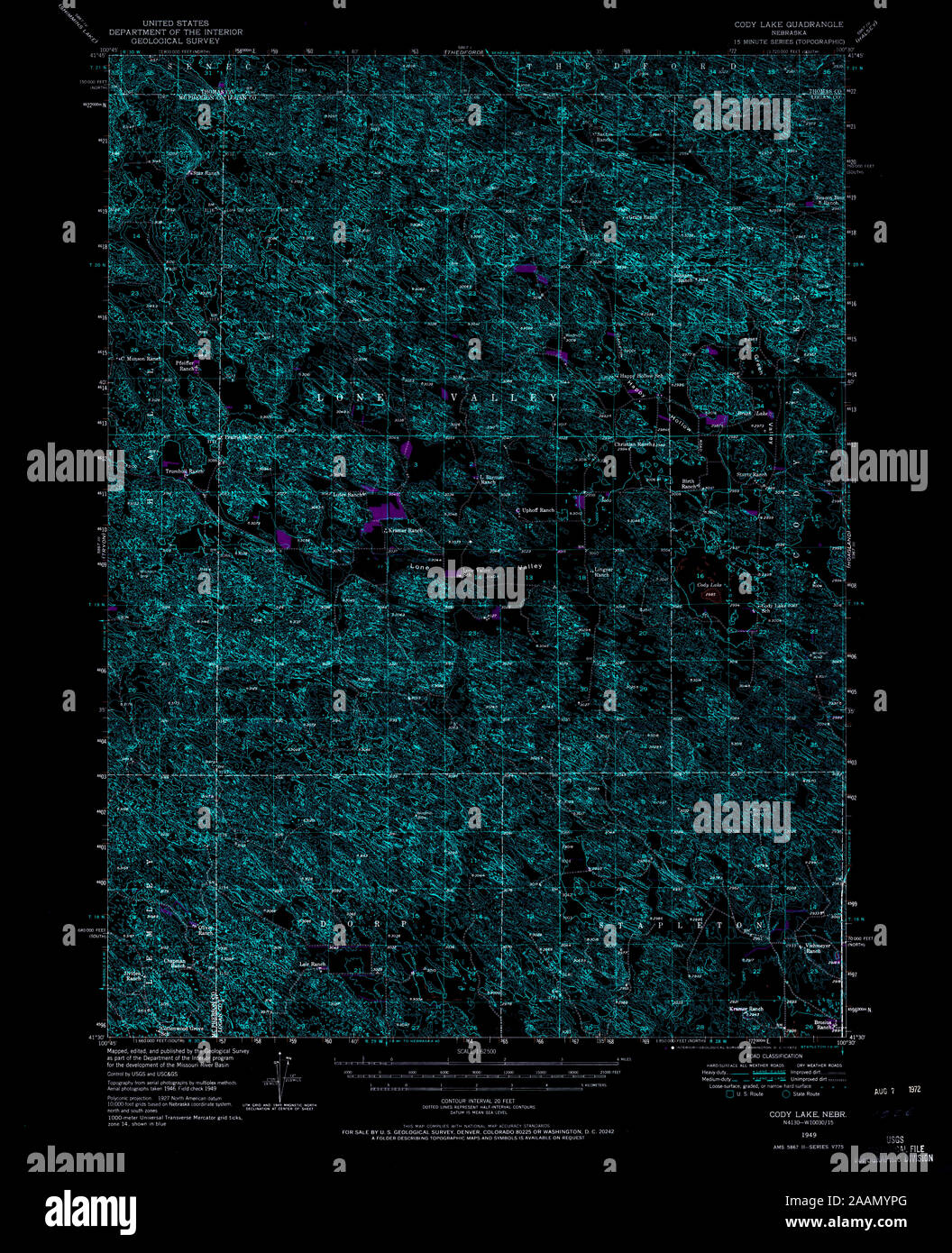 Map of cody nebraska hi-res stock photography and images - Alamy