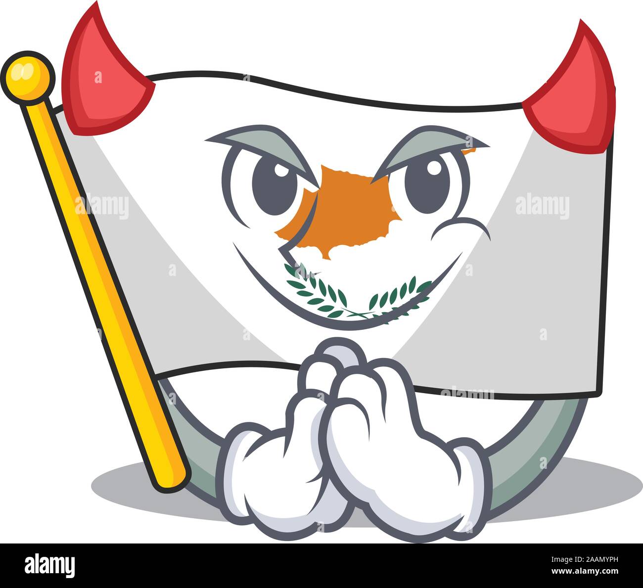 Vector illustration of flag cyprus on a Devil gesture design Stock ...