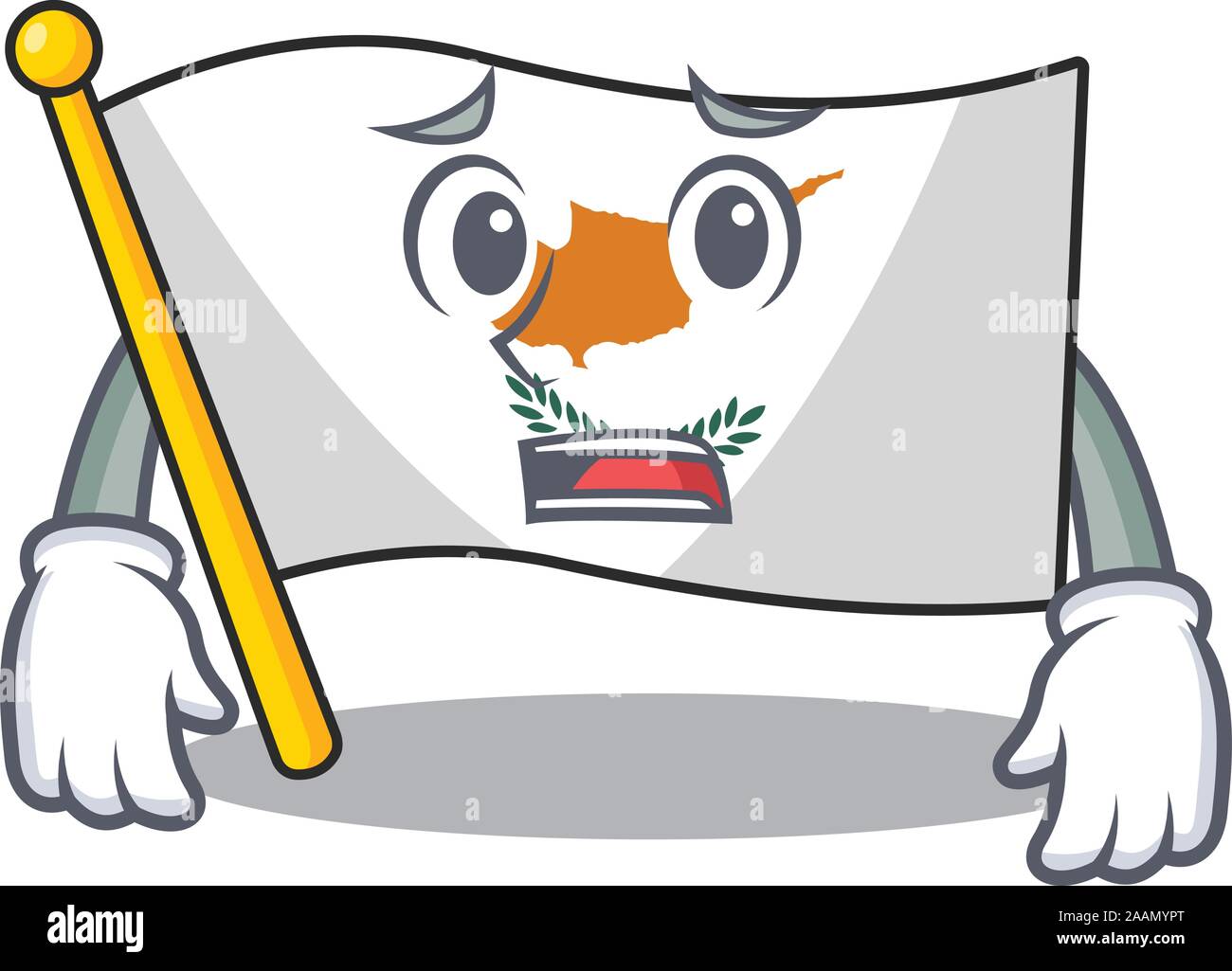 Flag cyprus Cartoon character showing Afraid look face Stock Vector ...