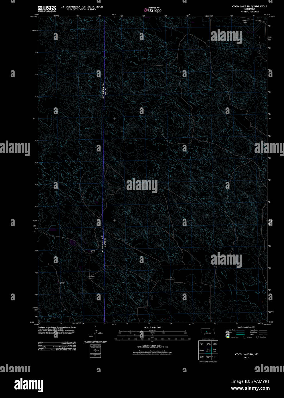 Map of cody nebraska hi-res stock photography and images - Alamy