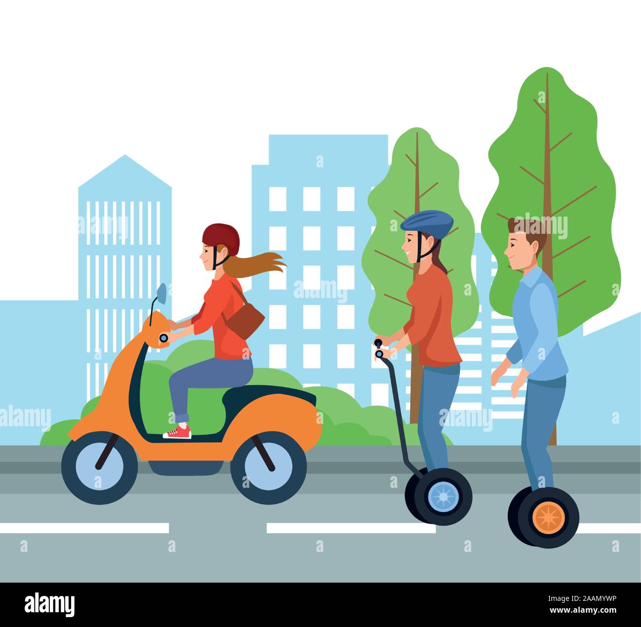 People with vehicles vector design Stock Vector Image & Art - Alamy