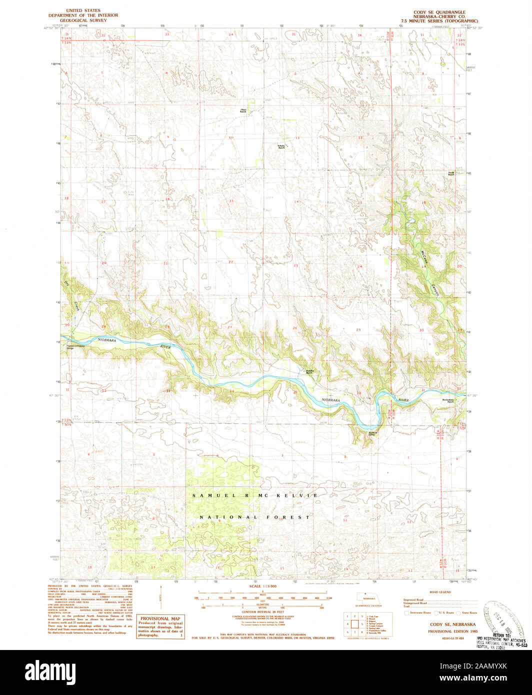 Map of cody nebraska hi-res stock photography and images - Alamy